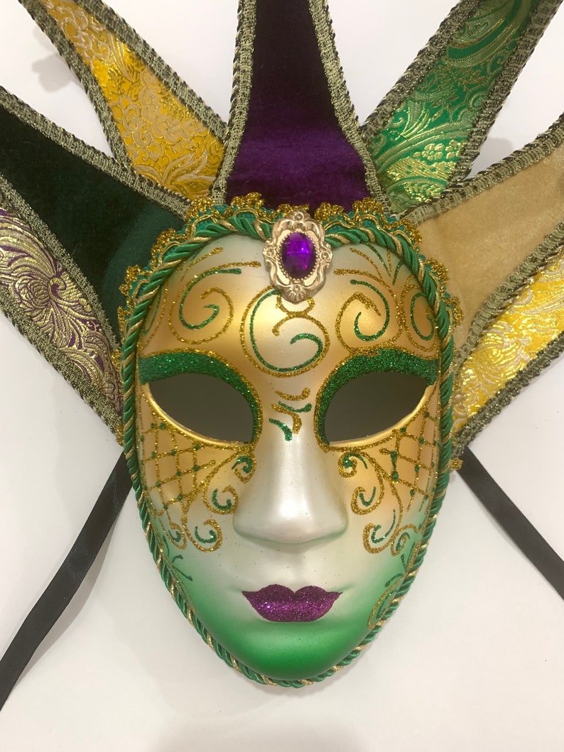 Mardi Gras Masquerade Mask, Classic Venetian Masquerade Jester Mask ...