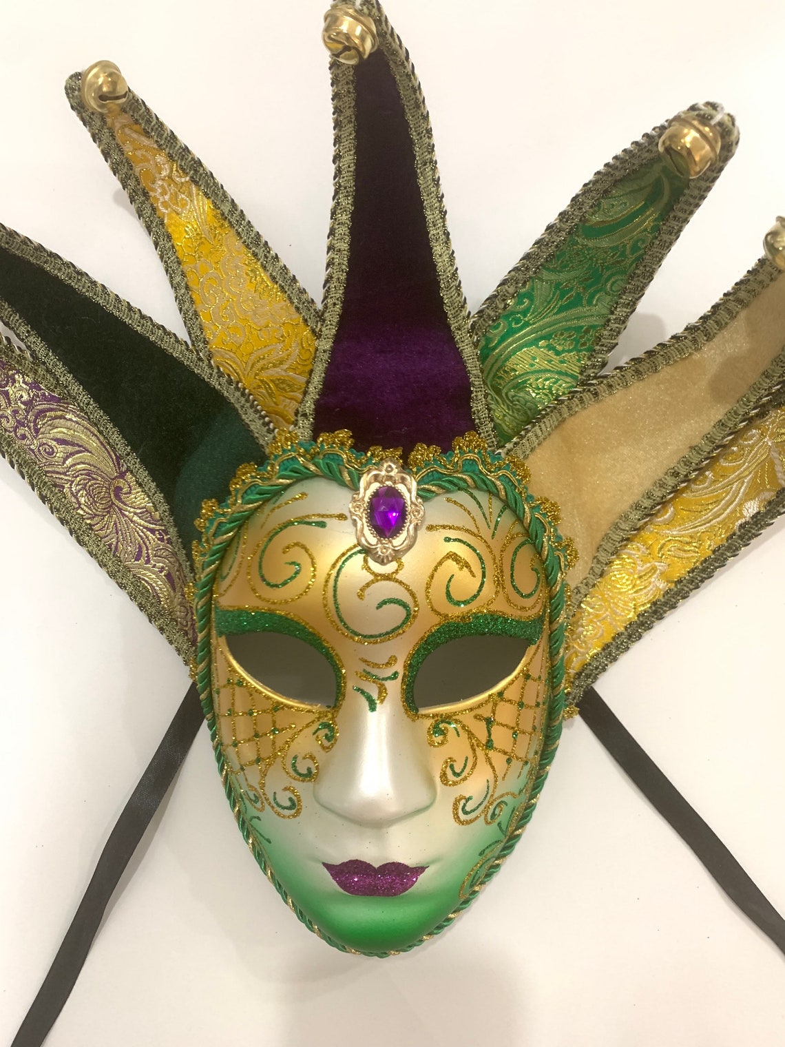 Mardi Gras Masquerade Mask, Classic Venetian Masquerade Jester Mask ...