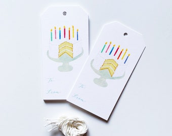 Happy Birthday Cake Gift Tags Pink - Etsy