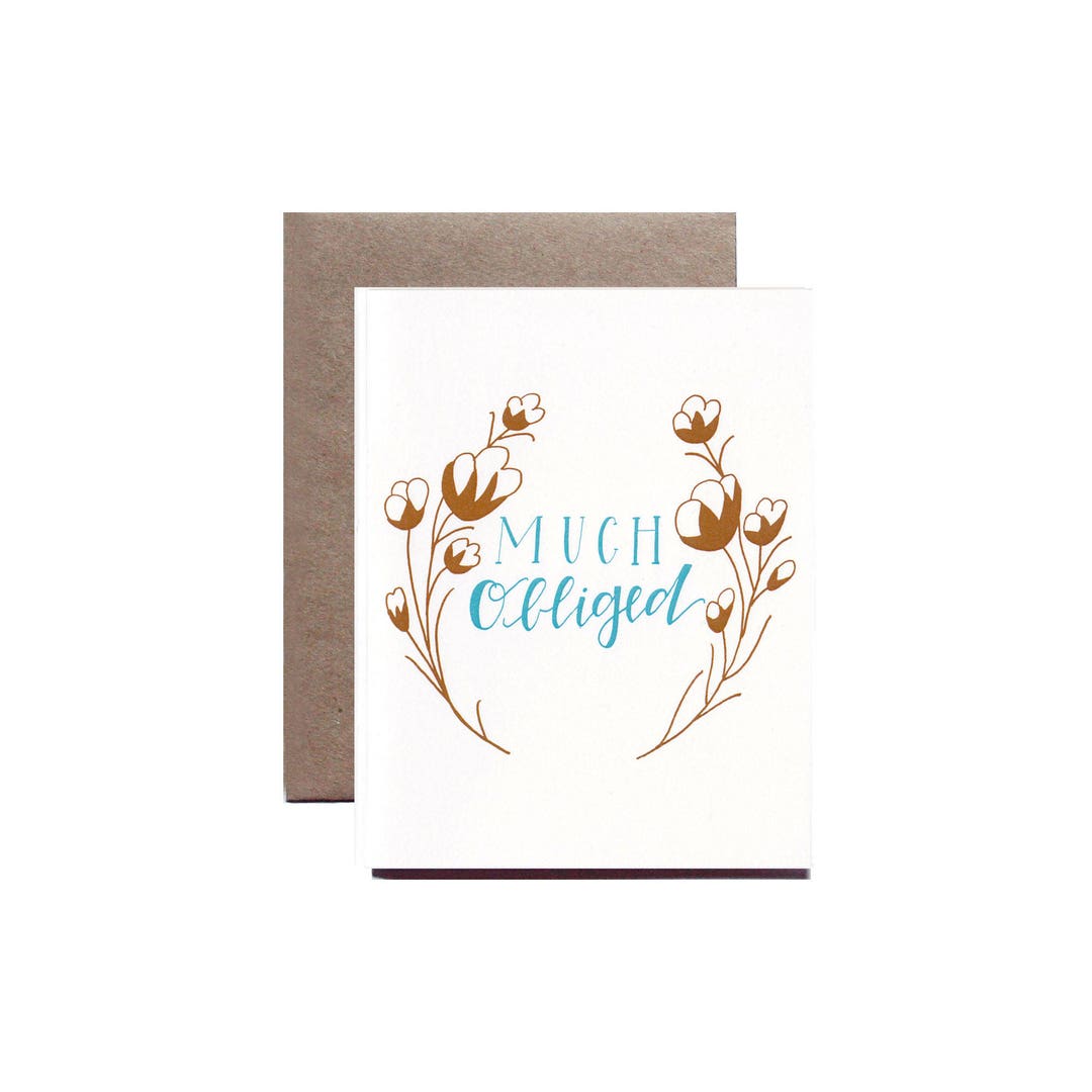 Much Obliged Card, Thank You Card - Etsy