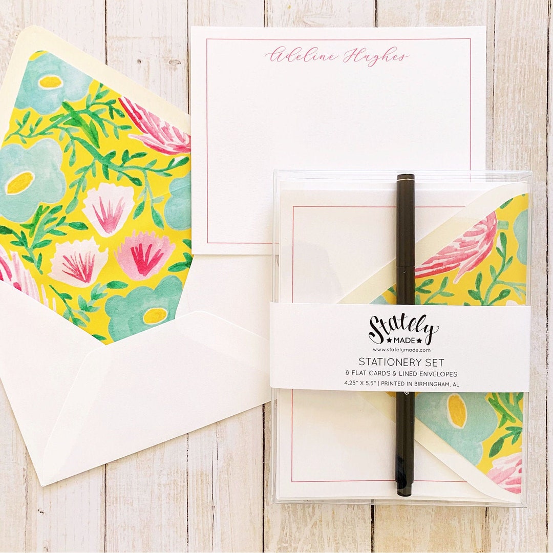 Personalized Stationery | Custom Stationery | Morning Glory Set of 8 ...