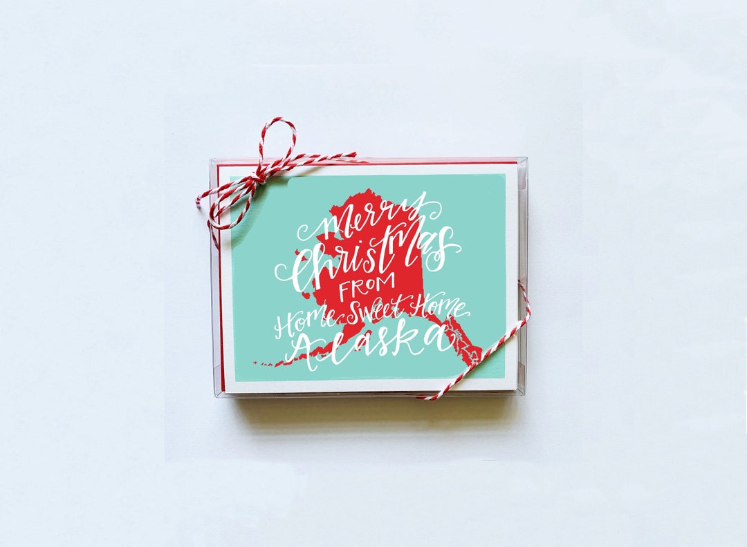 Merry Christmas From Home Sweet Home Alaska, Set of 10 Christmas Cards ...