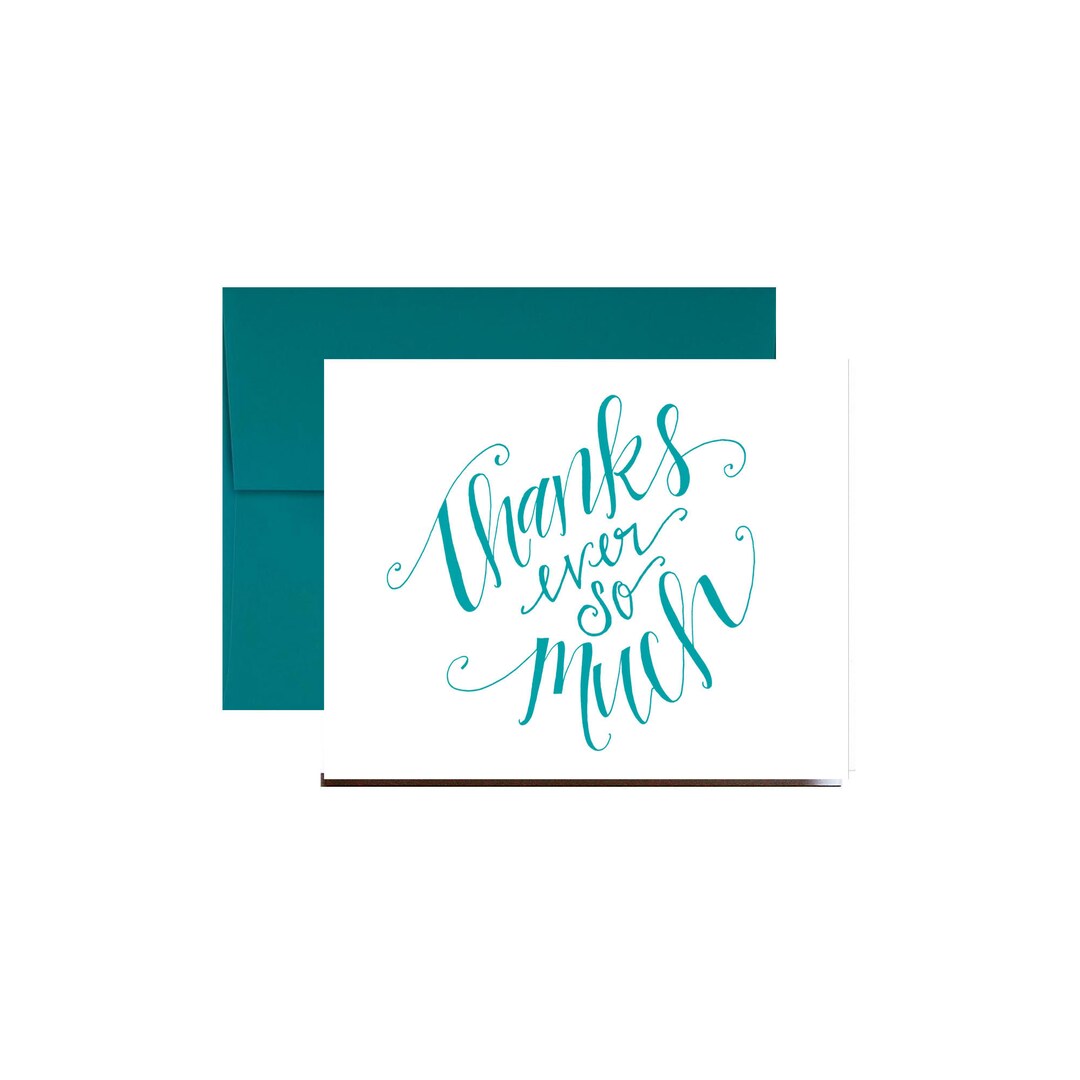 Thanks Ever so Much, Thank You Card - Etsy