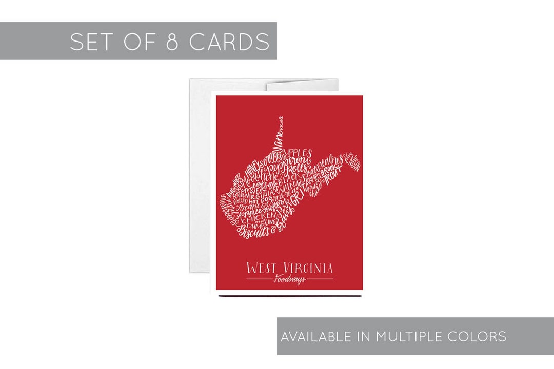 West Virginia Foodways Cards, Set of 8 - Etsy