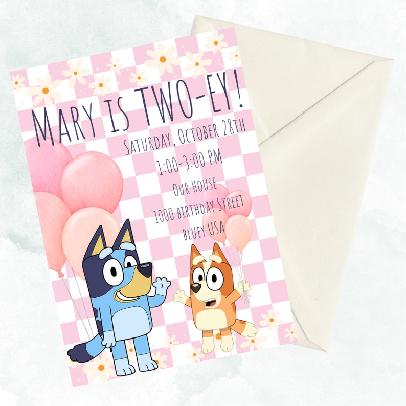 Customized Bluey Party Invitation - Etsy