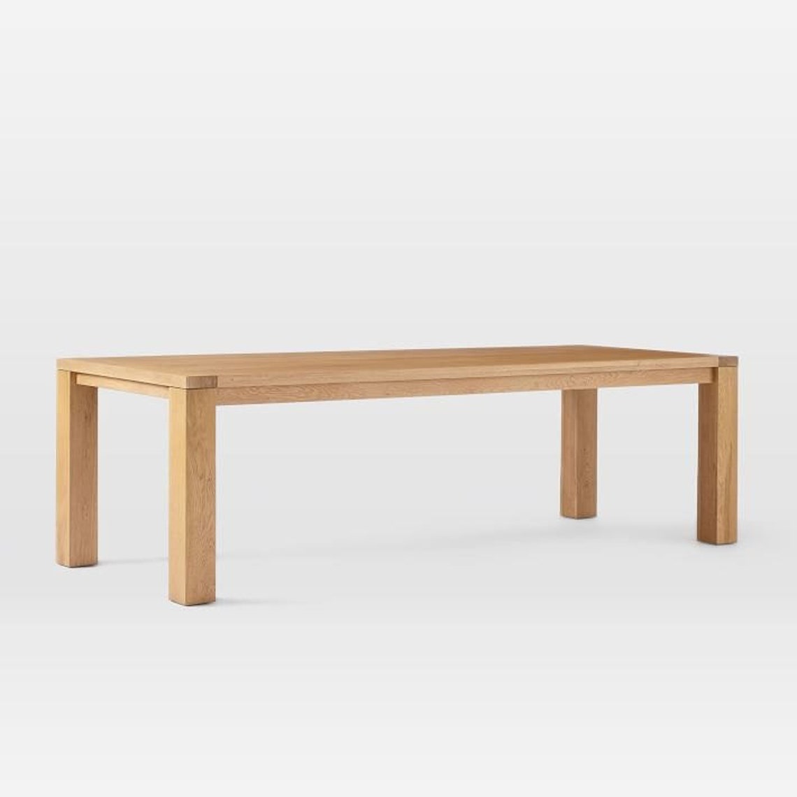 Hardwood Oak Table With 4" Thick Legs, Large Oak Dining Table, Dining ...
