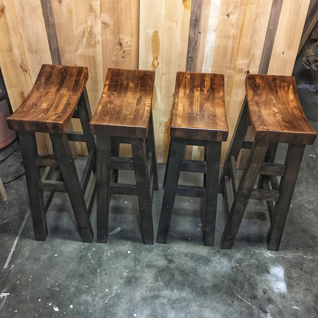 Saddle Stool, Counter Height Stool, Bar Stools, Wood Bar Stools, Saddle ...