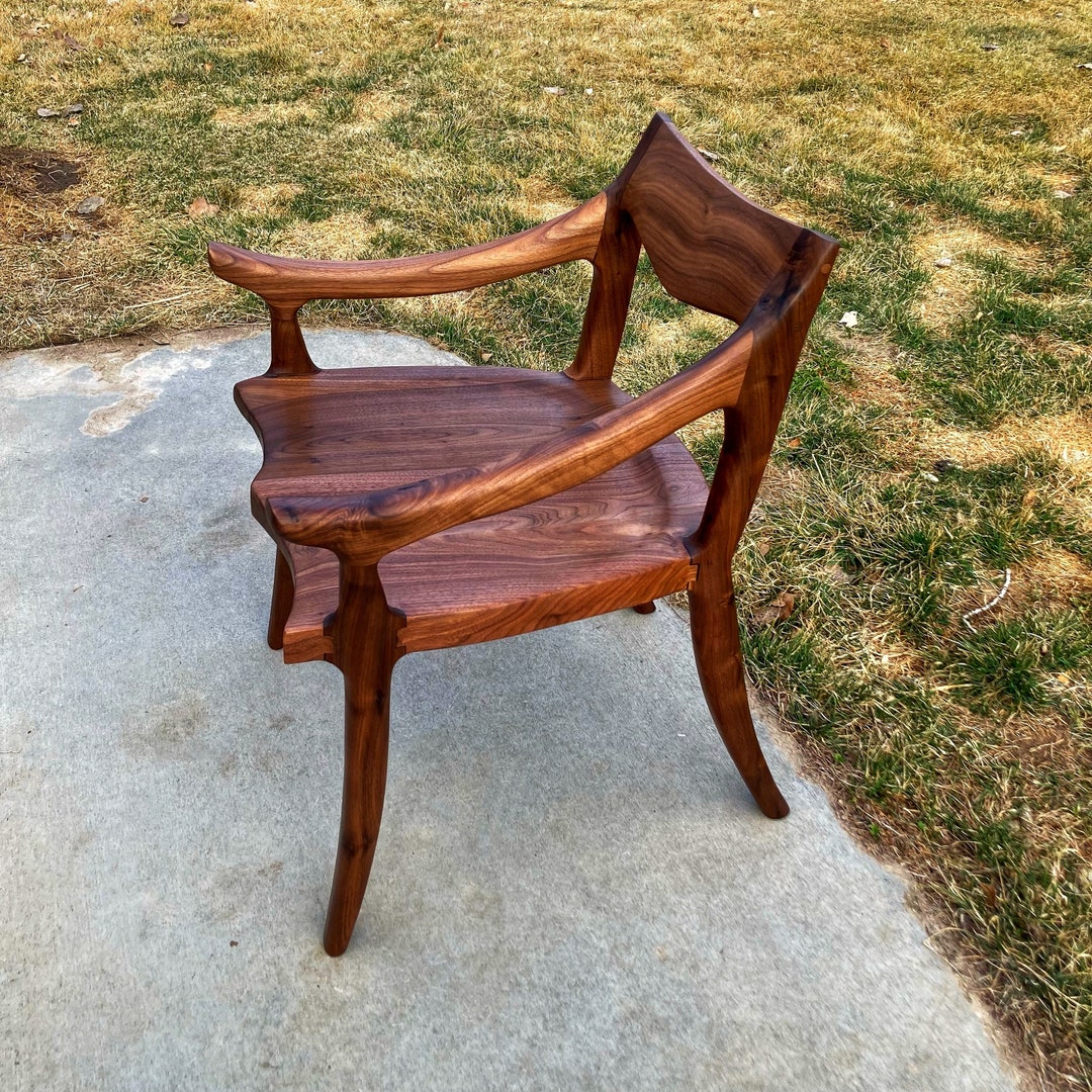 Lower Back Chair Out of Walnut | Executive Chair | Hand Carved Walnut ...
