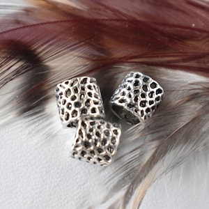 Beard Beads Set of 3 | Silver Cuff Beard Beads | 6mm Beard Beads ...