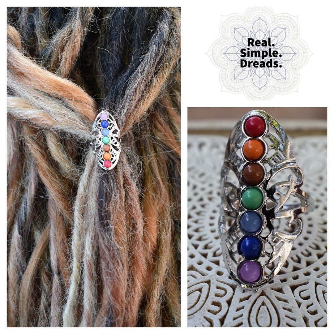 Silver Filigree Chakra Dreadlock Tie | Dread Accessory | Loc Jewelry ...
