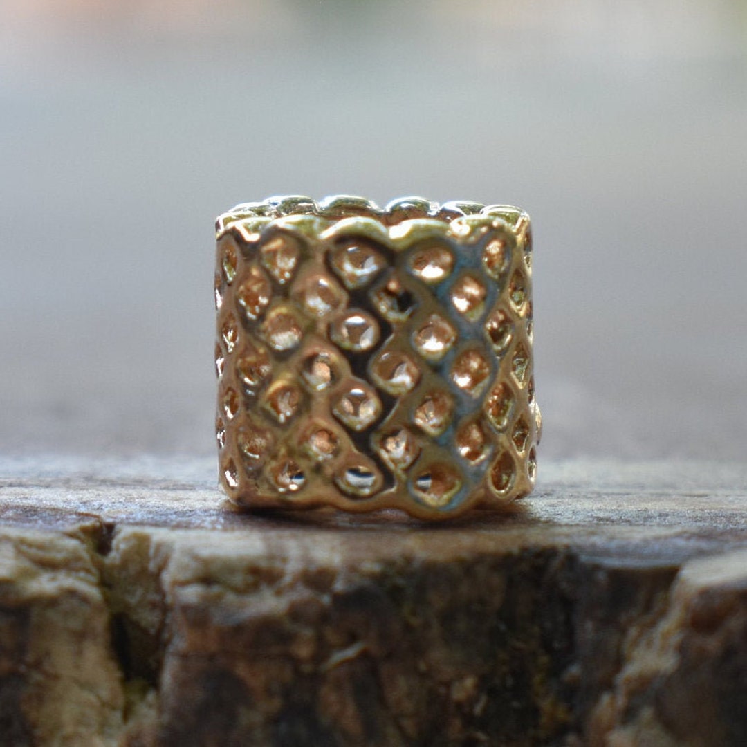 Gold Carved Metal Beard Bead | 6mm Loc Bead | Set - Etsy