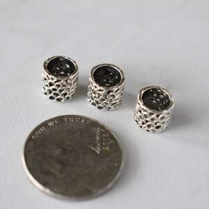 Beard Beads Set of 3 | Silver Cuff Beard Beads | 6mm Beard Beads ...