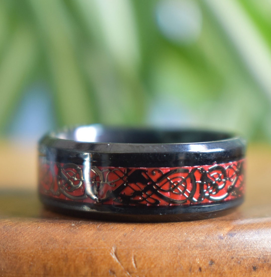 Black and Red Celtic Dread Tie | 20mm Dread Tie | Dreadlock Loc Jewlery ...