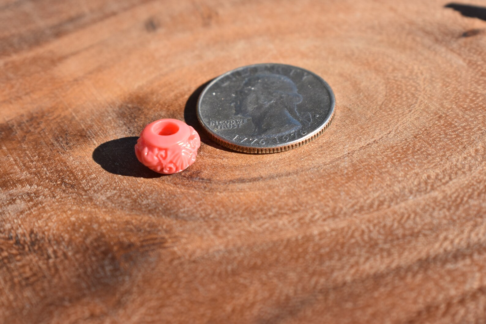 Pink Coral Dread Bead | 4.5mm Dread Beads | Jade Rondell Beads ...