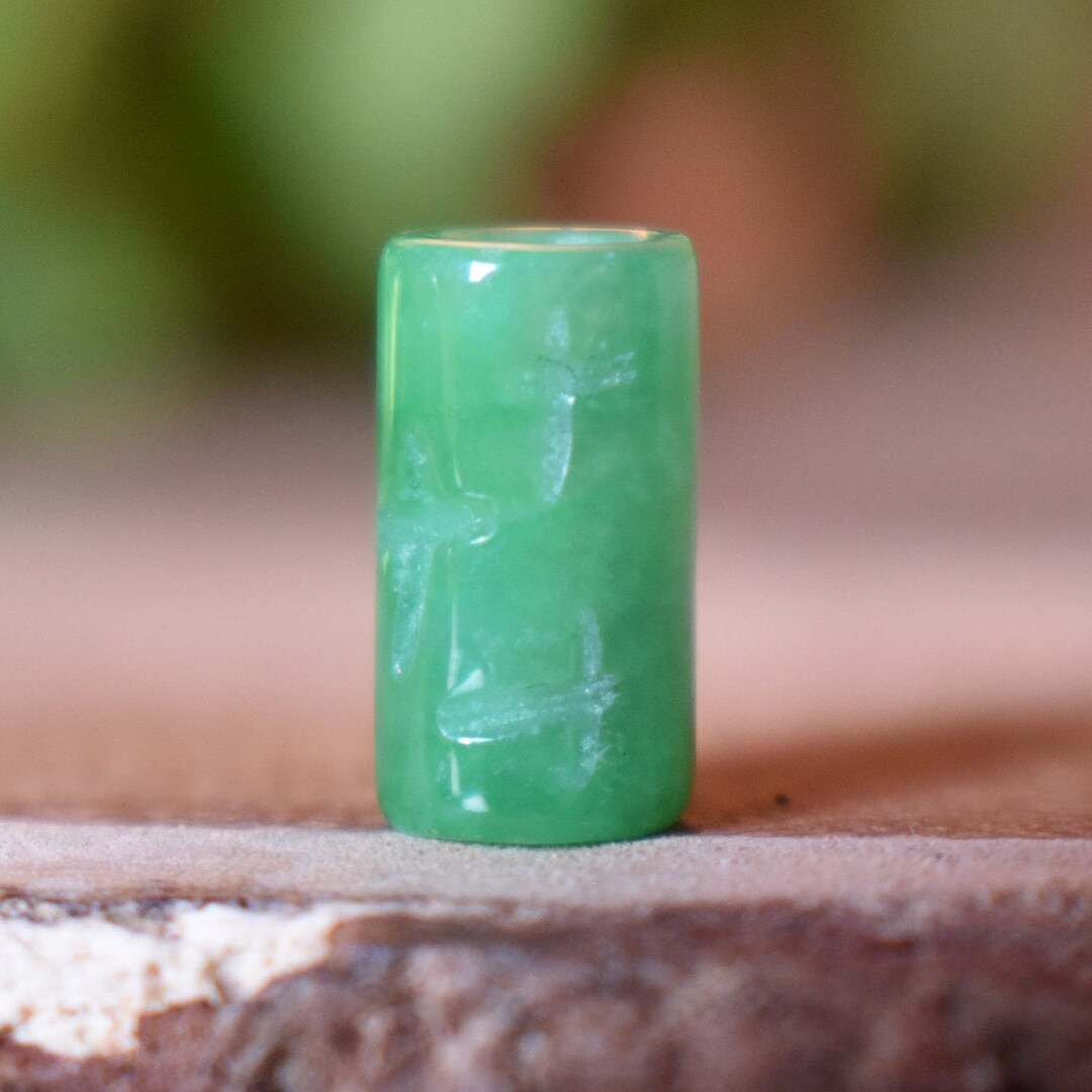 2pc Jade Cuff Dread Bead 3.5mm Dread Beads Jade Tube Beads Dreadlock ...
