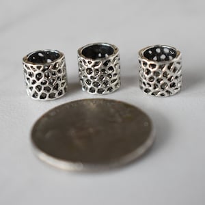 Beard Beads Set of 3 | Silver Cuff Beard Beads | 6mm Beard Beads ...