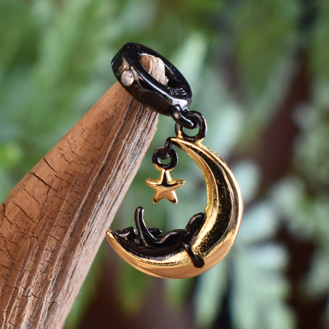 Black Cat Celestial Halloween Dread Bead 4.5mm Hole Dreadlock Bead ...