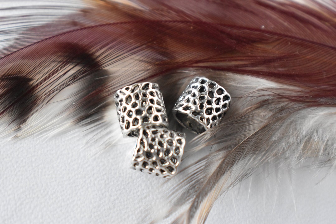 Beard Beads Set of 3 | Silver Cuff Beard Beads | 6mm Beard Beads ...