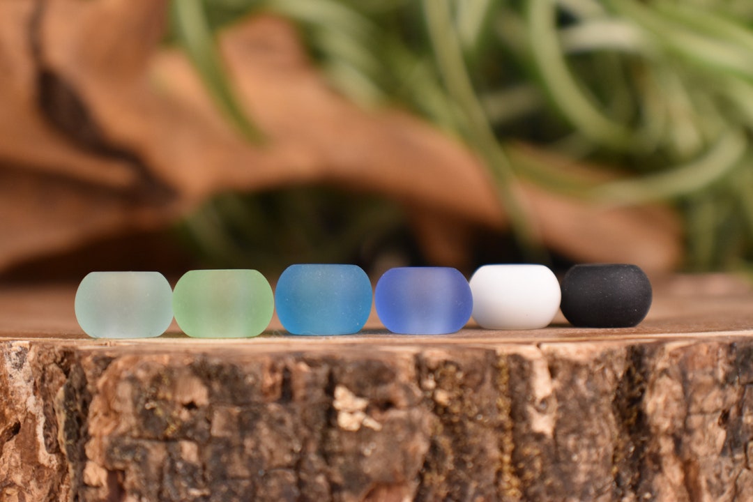 6mm Sea Glass Dread Beads | Frosted Glass Beads | Matte Glass Beads - Etsy