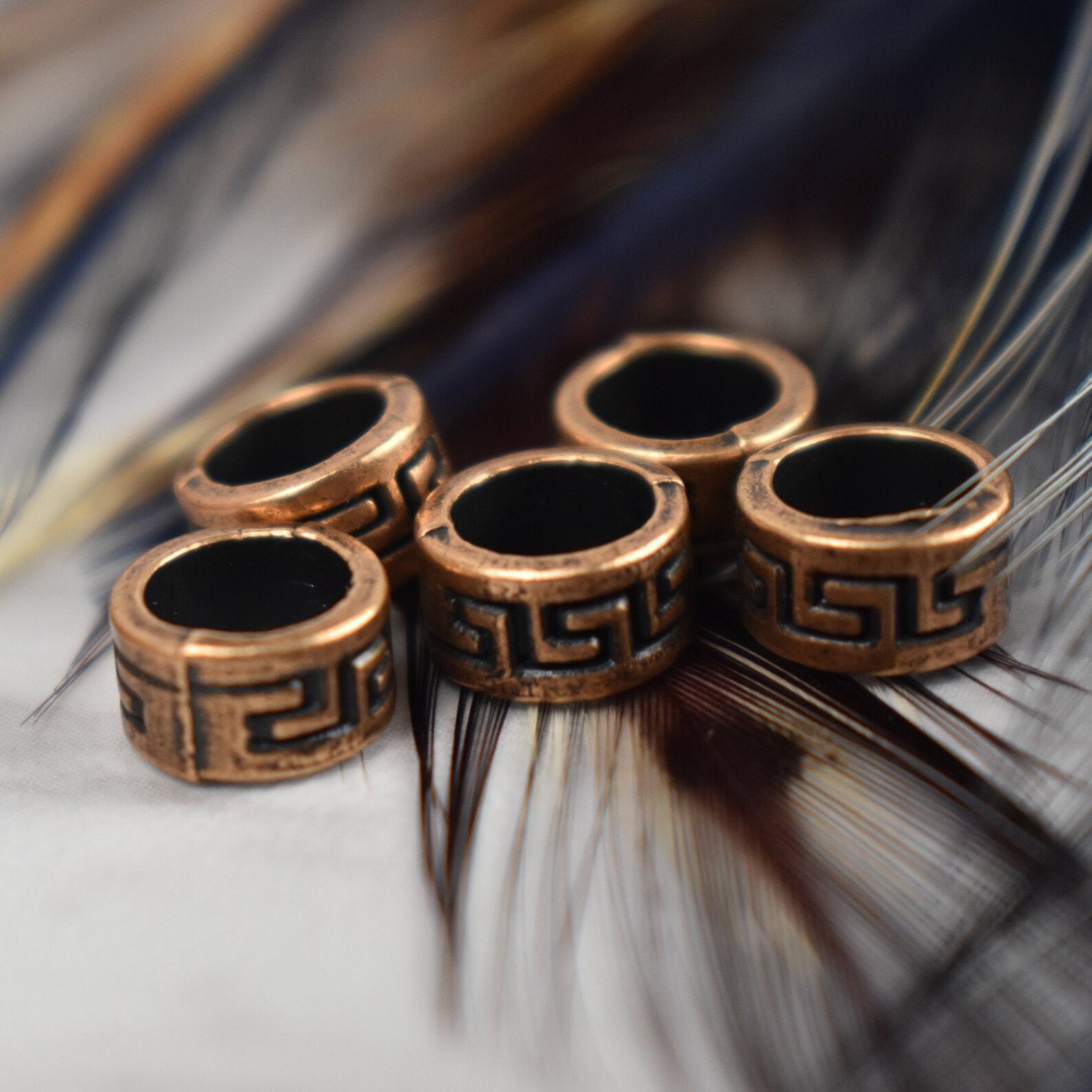 Beard Beads Set of 5 Copper Cuff Beard Beads 6mm Beard - Etsy