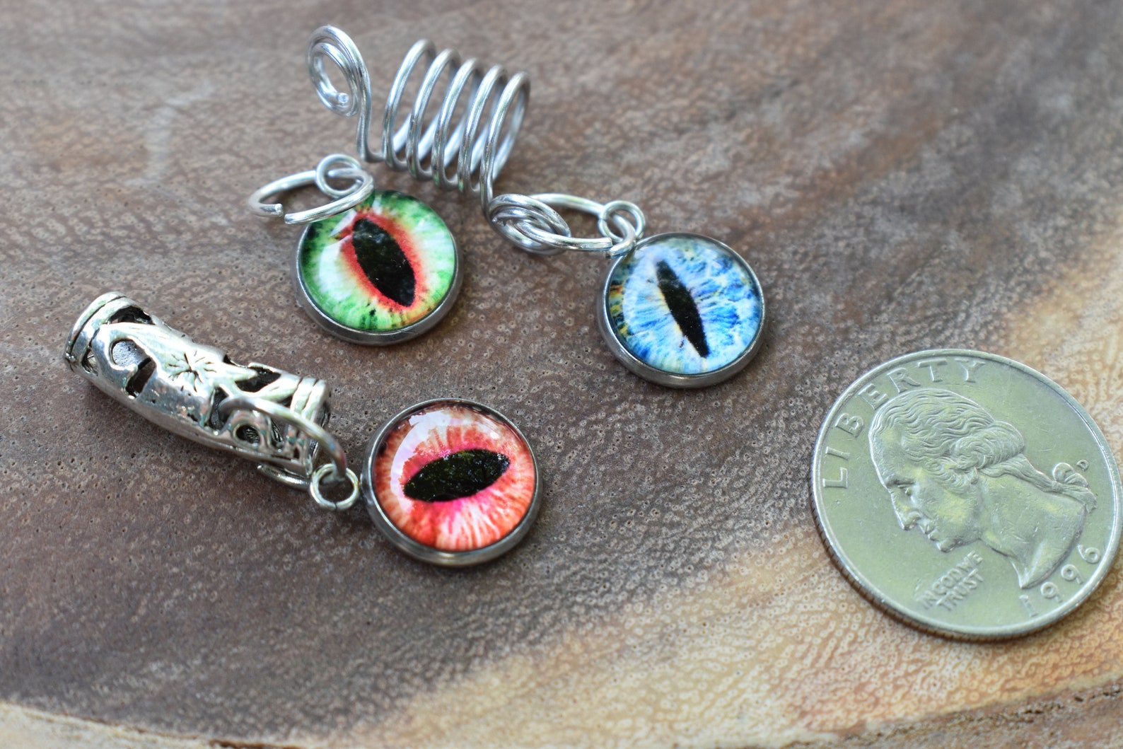 3pc Dragon Eye Dread Bead 8mm Hole Silver Dread Bead 8mm - Etsy