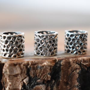Beard Beads Set of 3 | Silver Cuff Beard Beads | 6mm Beard Beads ...