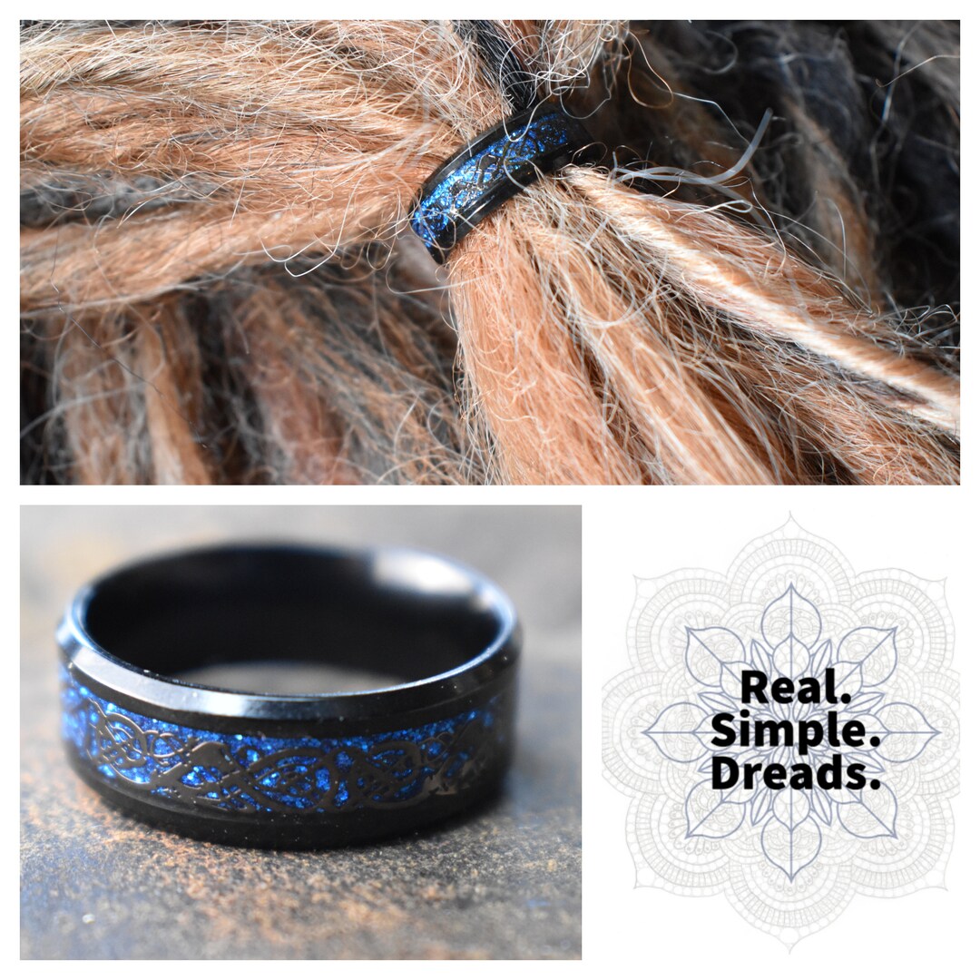 Black and Blue Celtic Dread Tie 20mm Dread Tie Dreadlock Loc Jewlery Accessory - Etsy