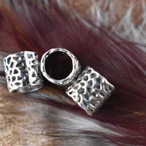 Beard Beads Set of 3 | Silver Cuff Beard Beads | 6mm Beard Beads ...