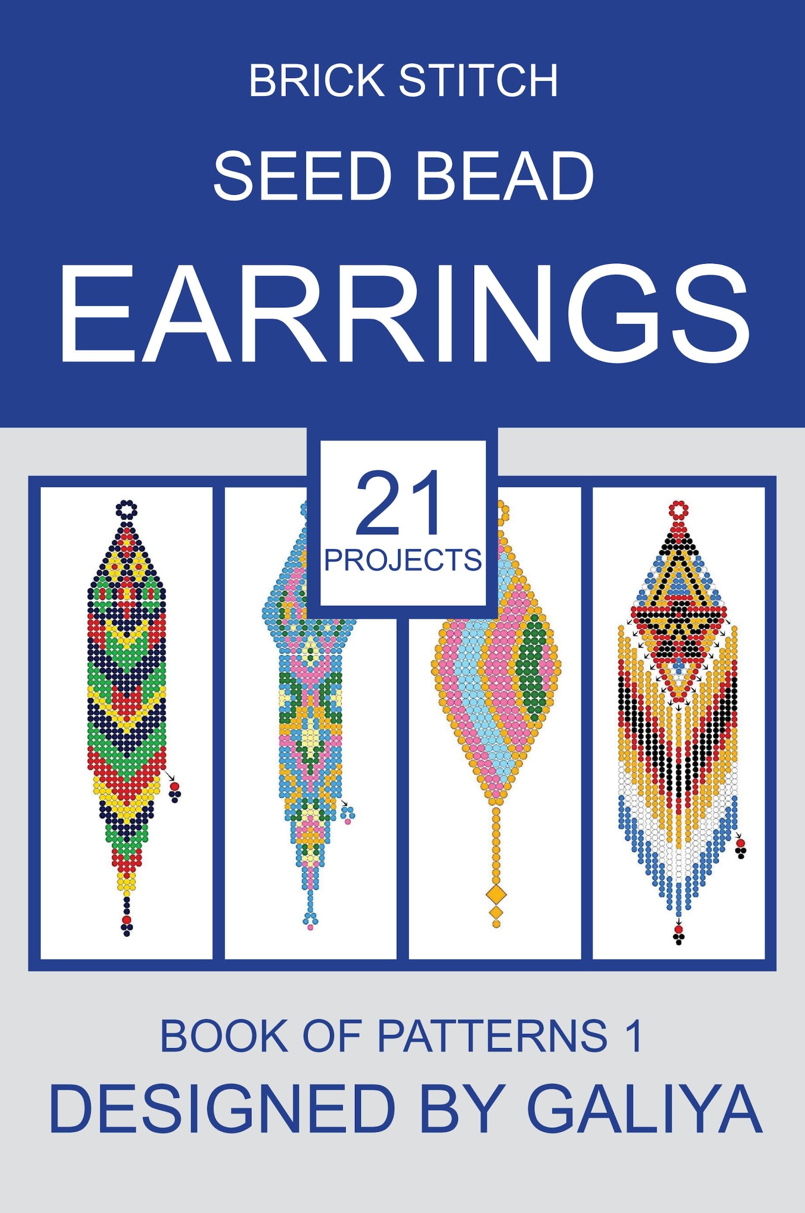 Brick Stitch Seed Bead Earrings. Book of Patterns 1. 21 - Etsy