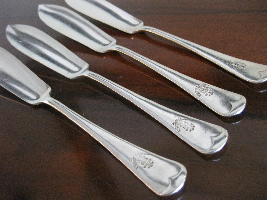 Vintage Military Silver Plate, Four Vintage Silver Plated Knives ...