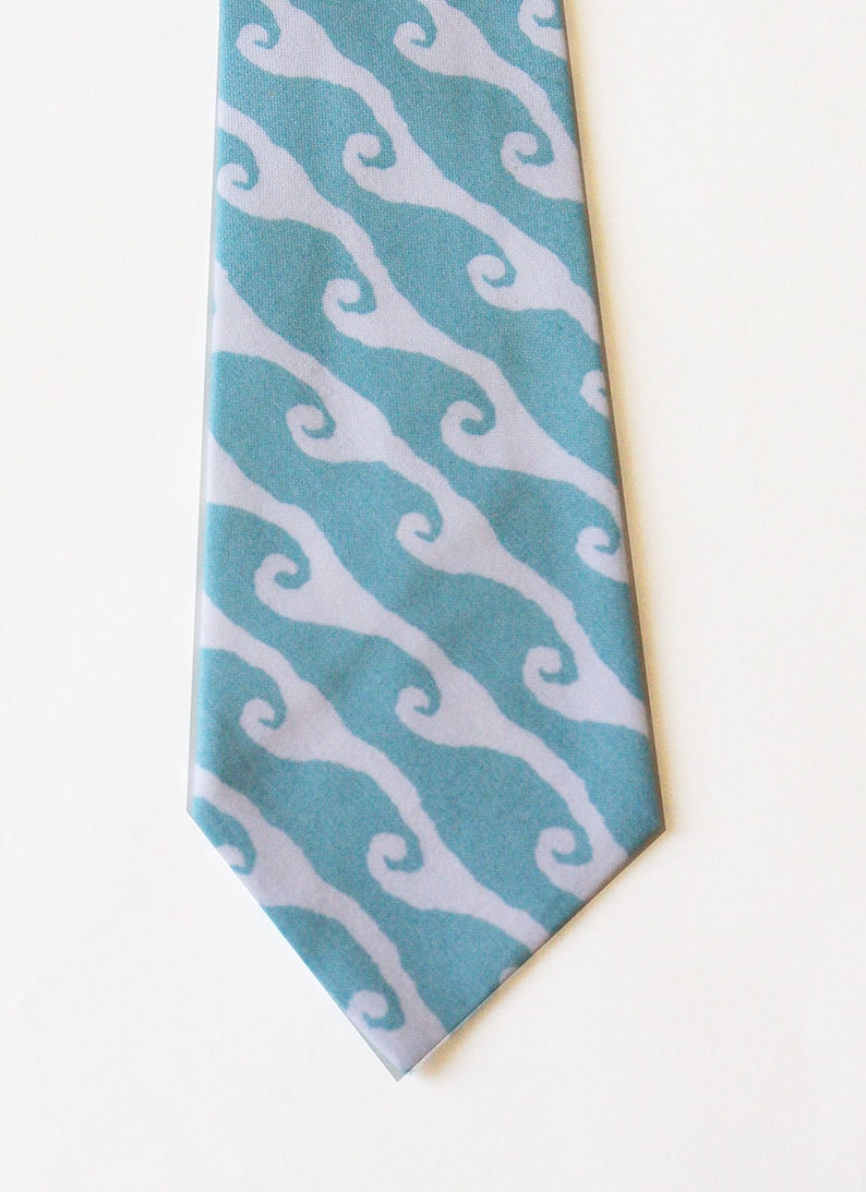 Aqua Waves Necktie - Etsy