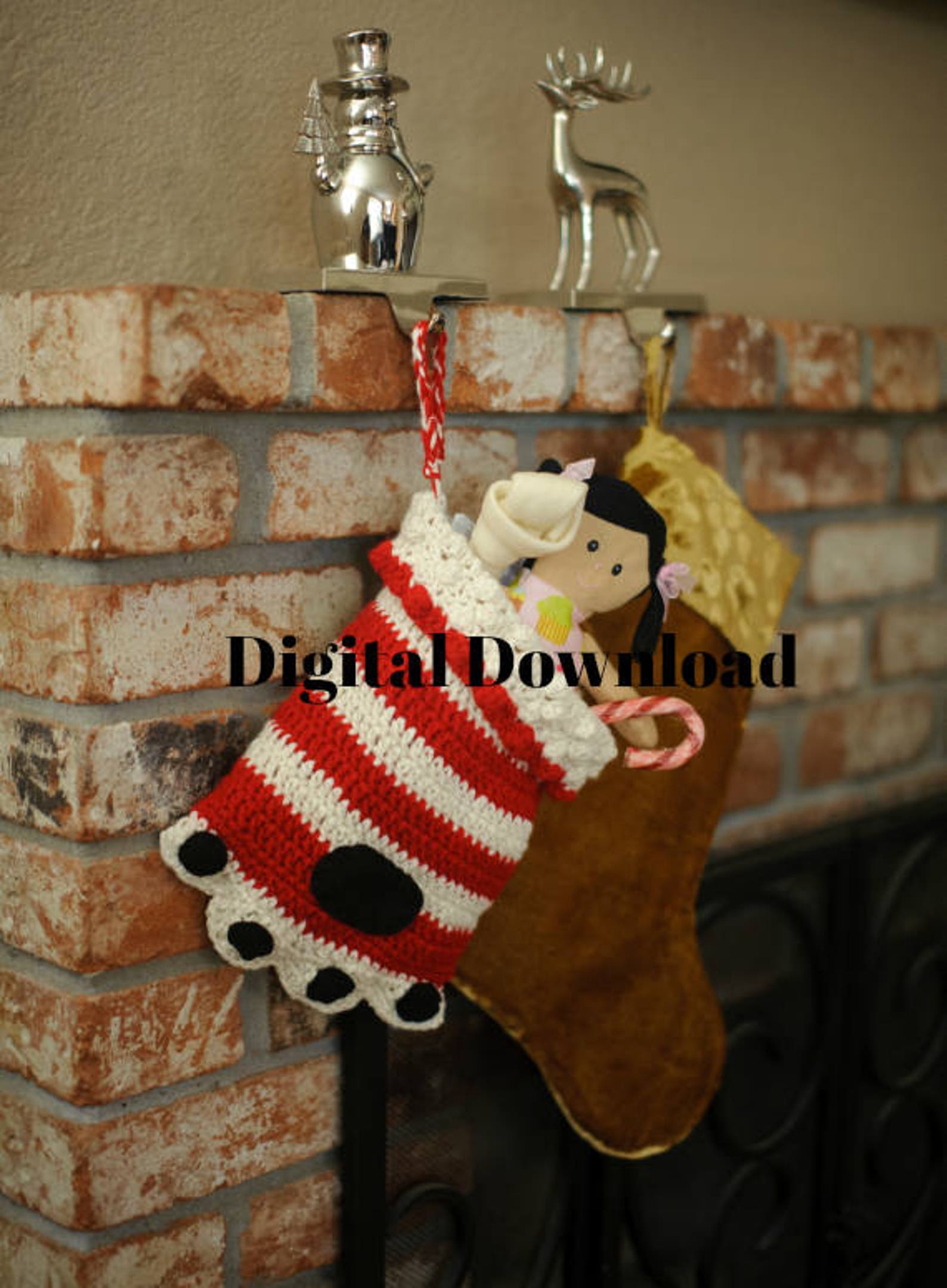Pet Paw Christmas Stocking Crochet Pattern, Paw Print Sock, Crochet Dog or Cat PDF Pattern ...