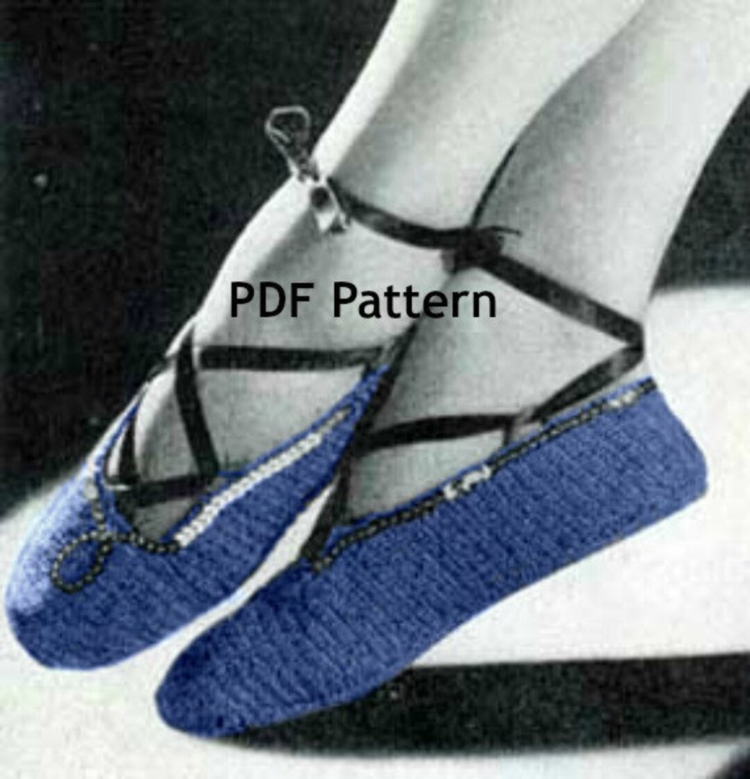 Ballet Slipper Crochet Pattern, Vintage Shoe Pattern, PDF Instant ...