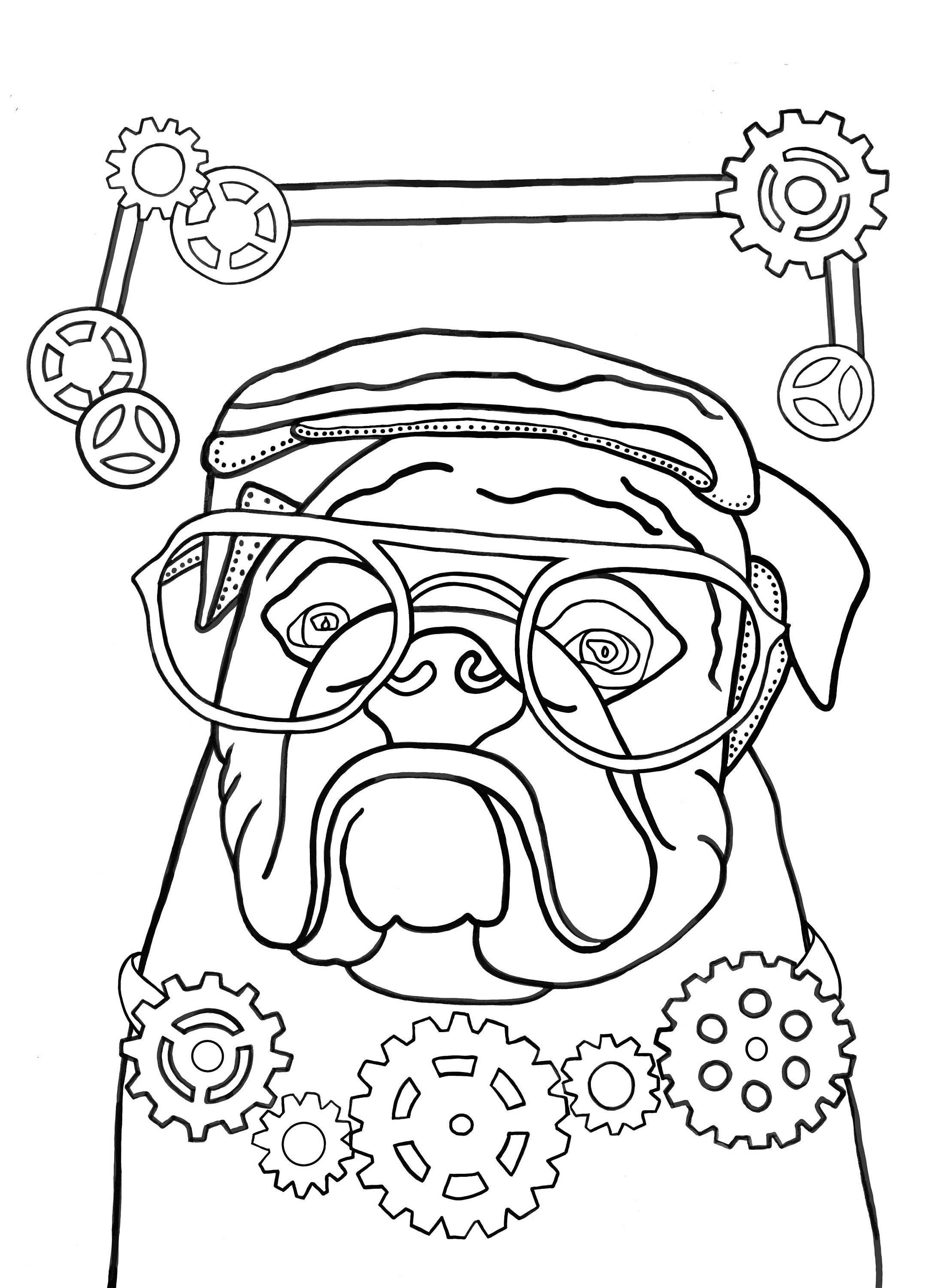 Steampunk Dogs Coloring Book Calming Therapy Art Therapy - Etsy