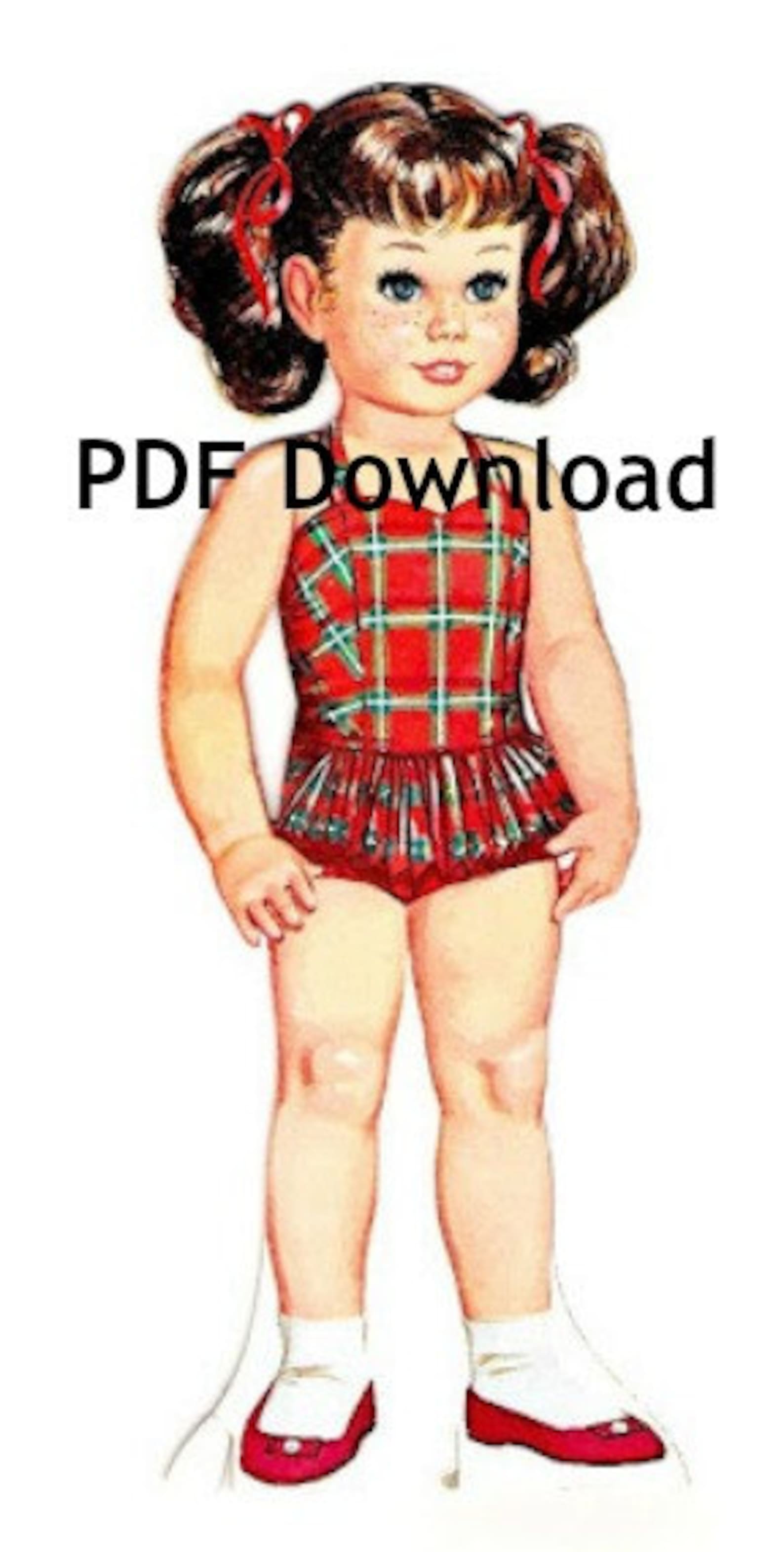 Chatty Cathy Paper Doll, Digital Paper Doll, Vintage Printable Paper ...