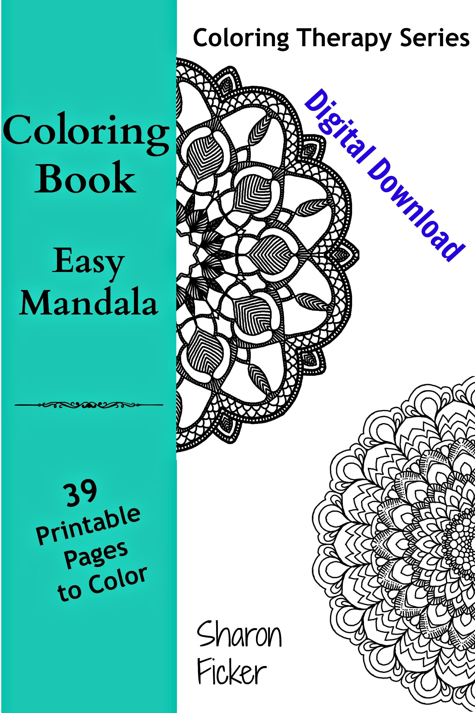 PDF DIGITAL Printable Coloring Book Easy Mandala's Adult - Etsy