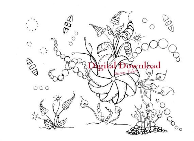Adult Coloring Book Zentangle Under the Sea Art Therapy Vol - Etsy