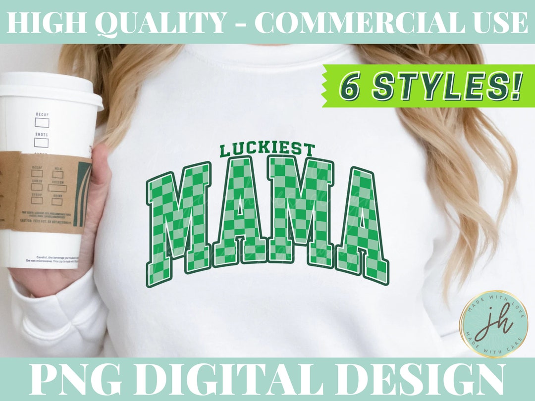 Lucky Mama Varsity Letters PNG Digital Download DTF Sublimation ...
