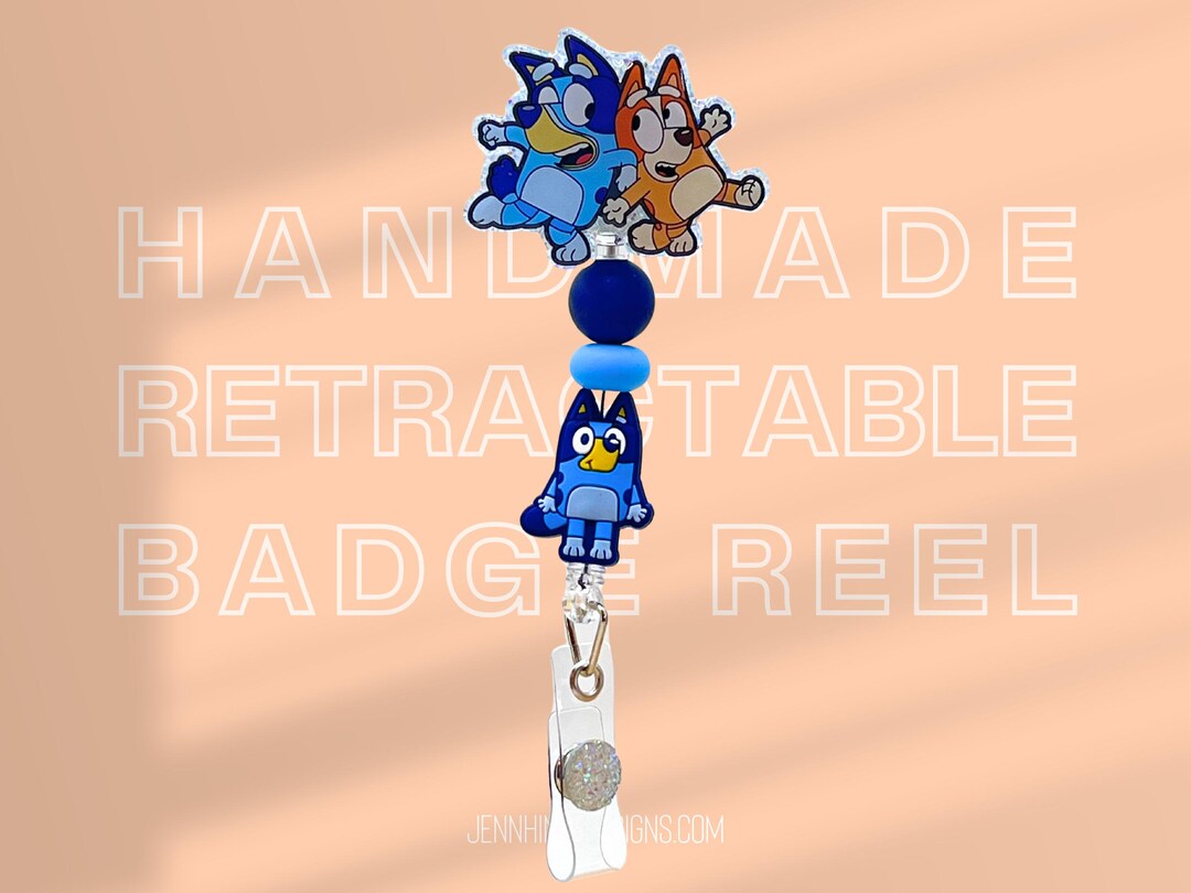 Bluey & Bingo Dancing Badge Reel Cute Badge Holder Nurses Retractable ...