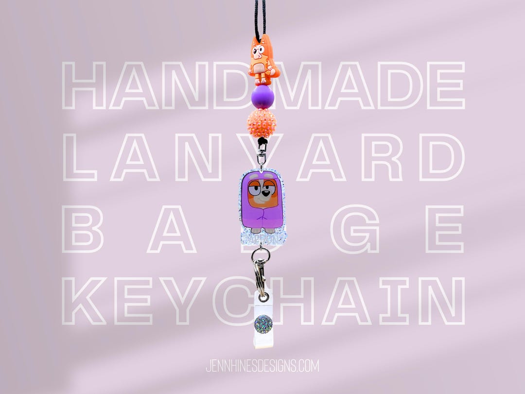 Pardon Bingo Granny Bluey Badge Lanyard Cute Badge Holder Nurses ...