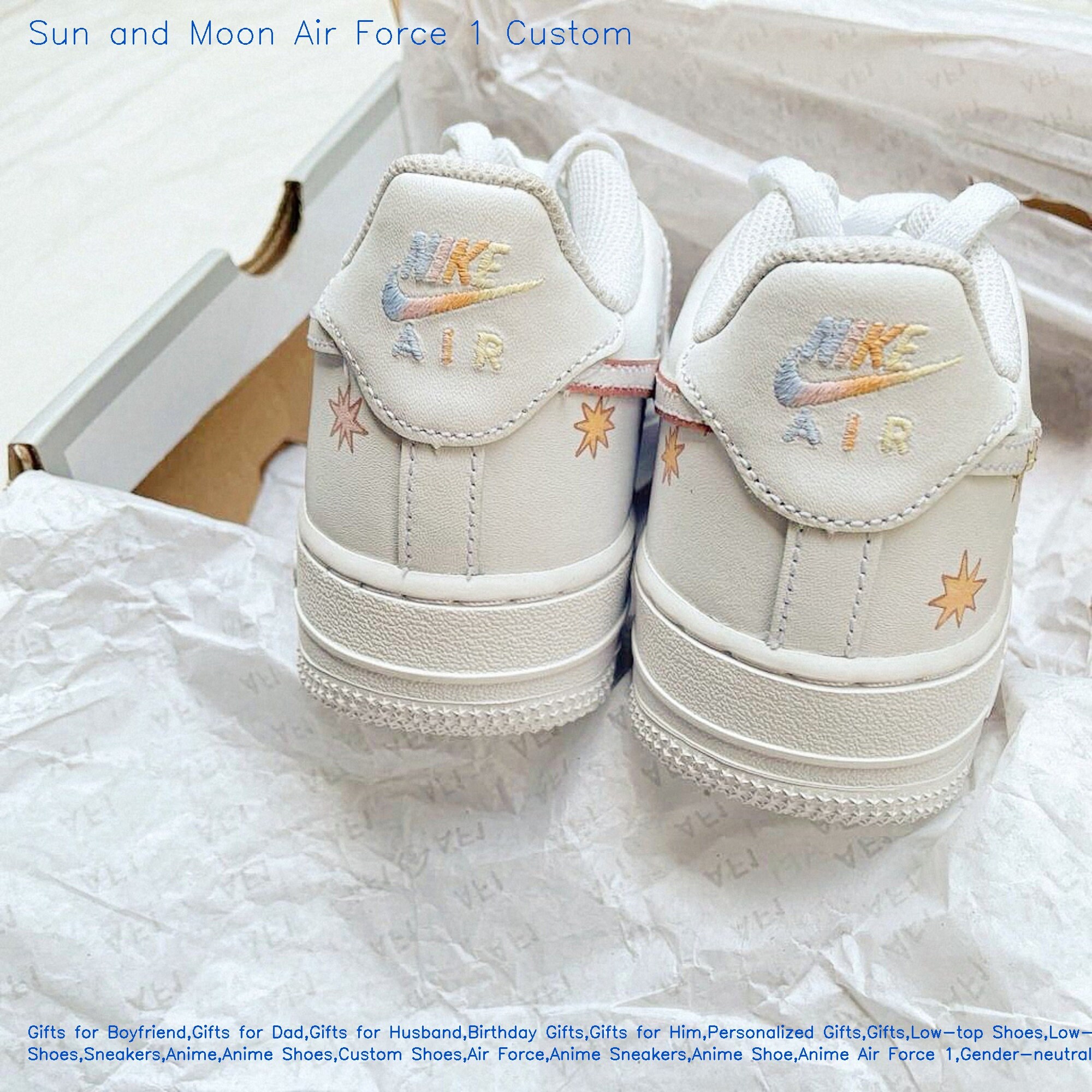 Sun Moon Air Force 1s Custom Design Perfect Gift on - Etsy