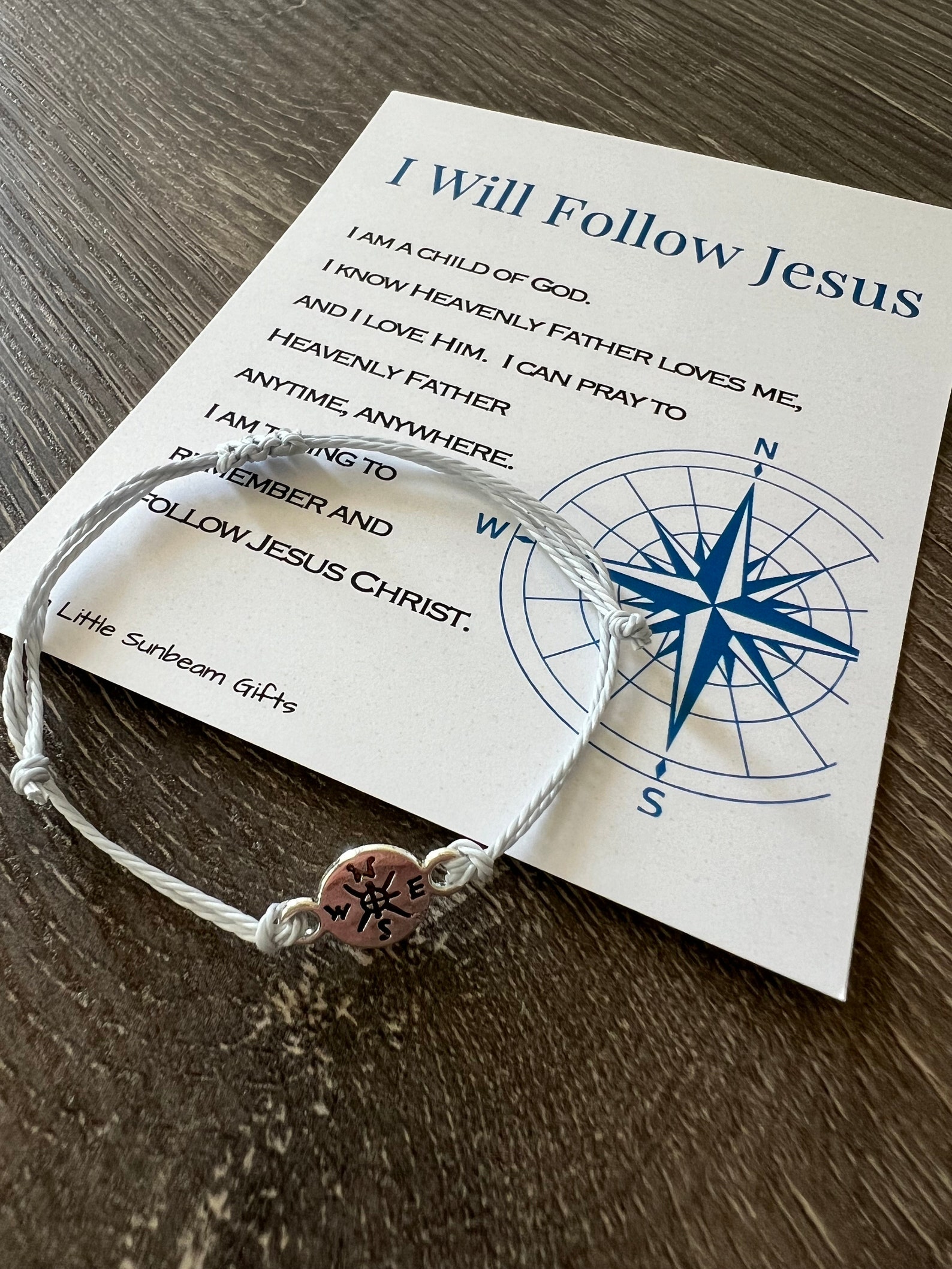 Compass String Bracelet Baptism Gift Primary Birthday Christmas Gifts ...