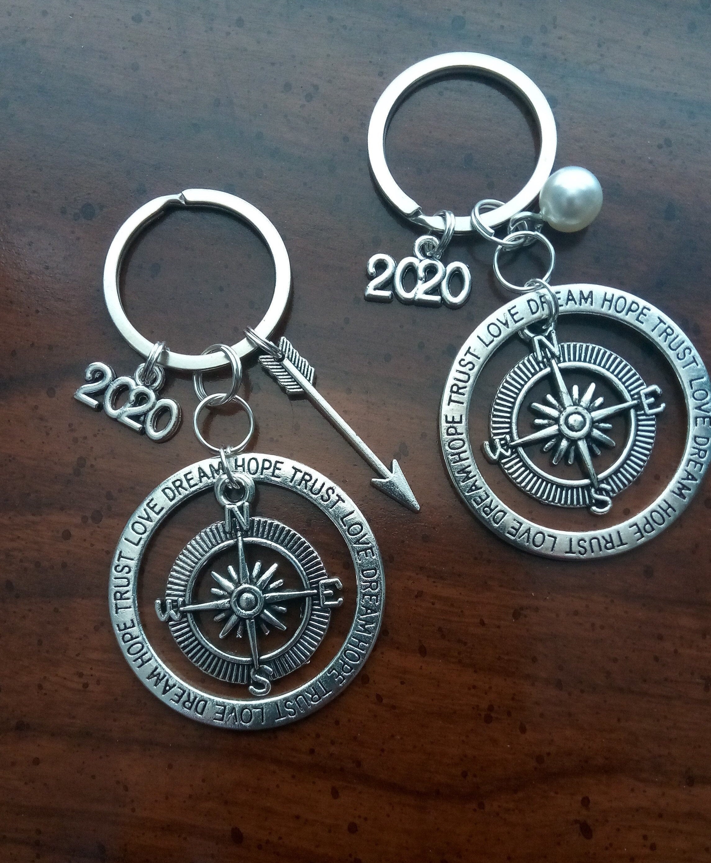 Graduation Gift Keychain Compass Arrow Key Ring Teacher | Etsy