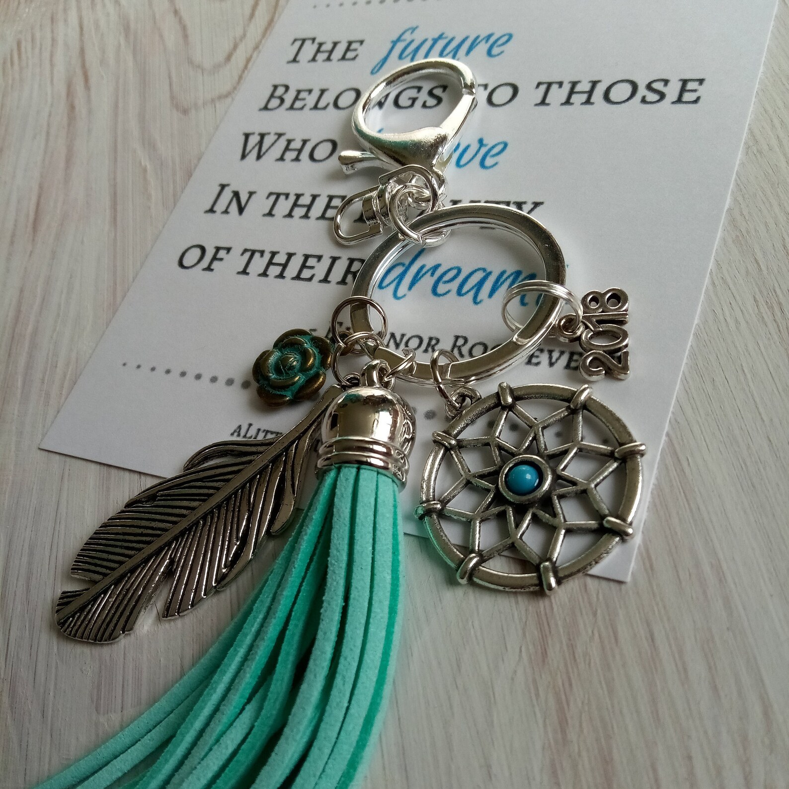 Dream Catcher Keychain 2019 Graduation Gift Believe Note Dream - Etsy