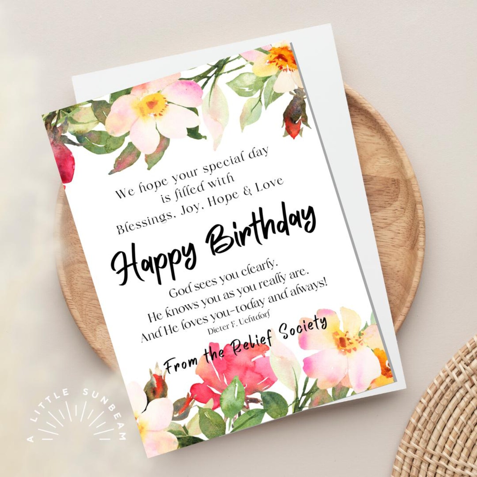 Relief Society Birthday Card Handout Relief Society Instant Download ...