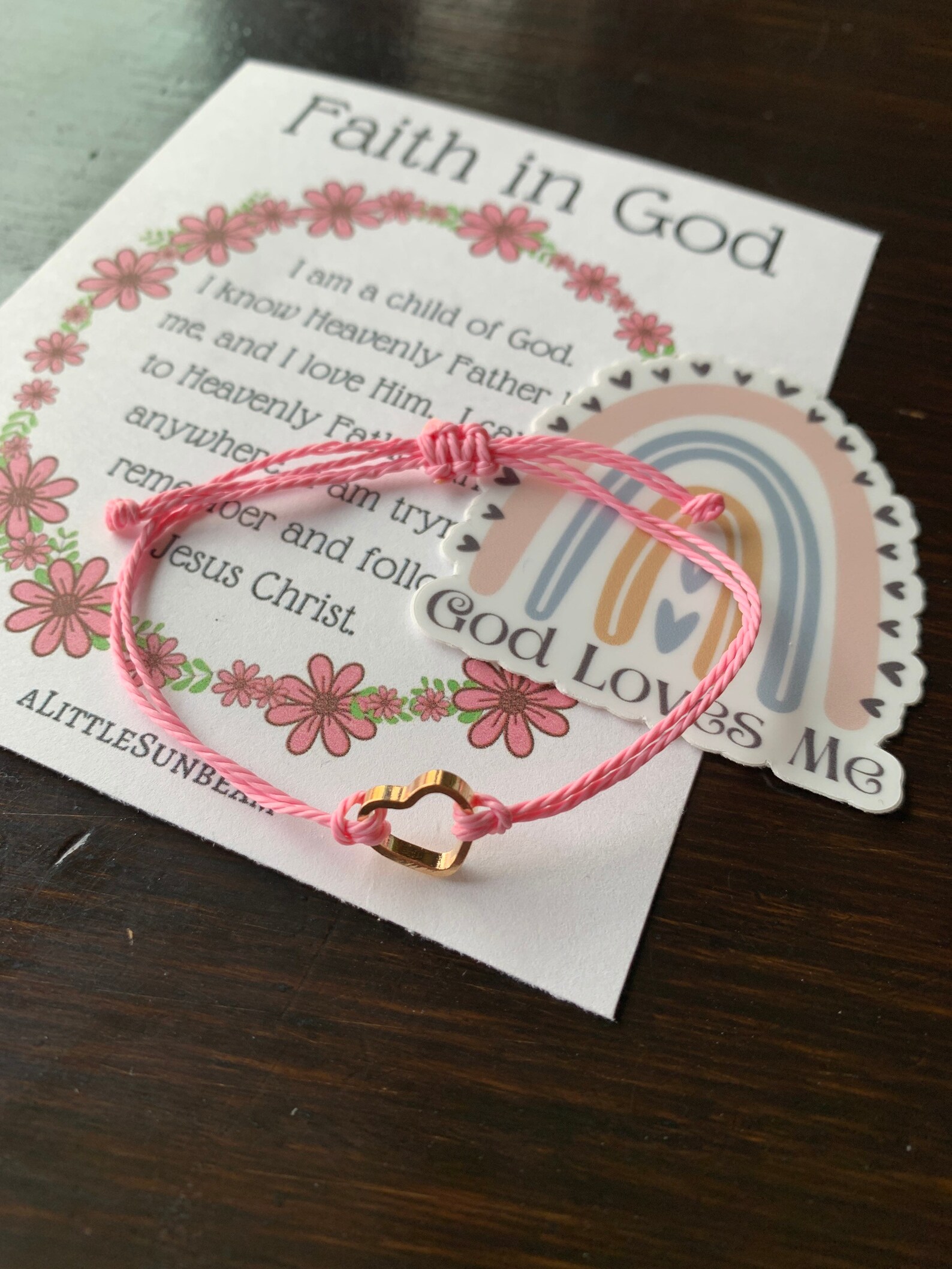 Compass String Bracelet Baptism Gift Primary Birthday - Etsy