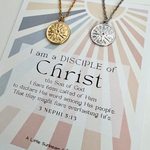 Sun Necklace I Am a Disciple of Jesus Christ 2024 YW Birthday Christmas ...