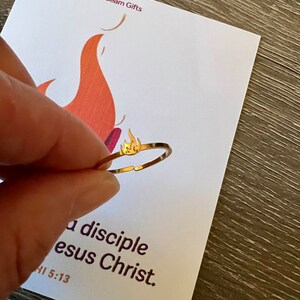 FLAME Torch Gold Rings With Card Gifts Young Women Yw Ministering Gold ...