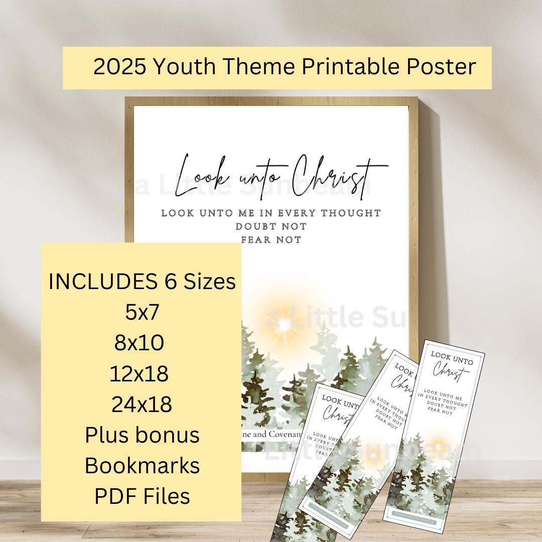 Look Unto Christ 2025 Digital Poster Download LDS Young Women Youth ...