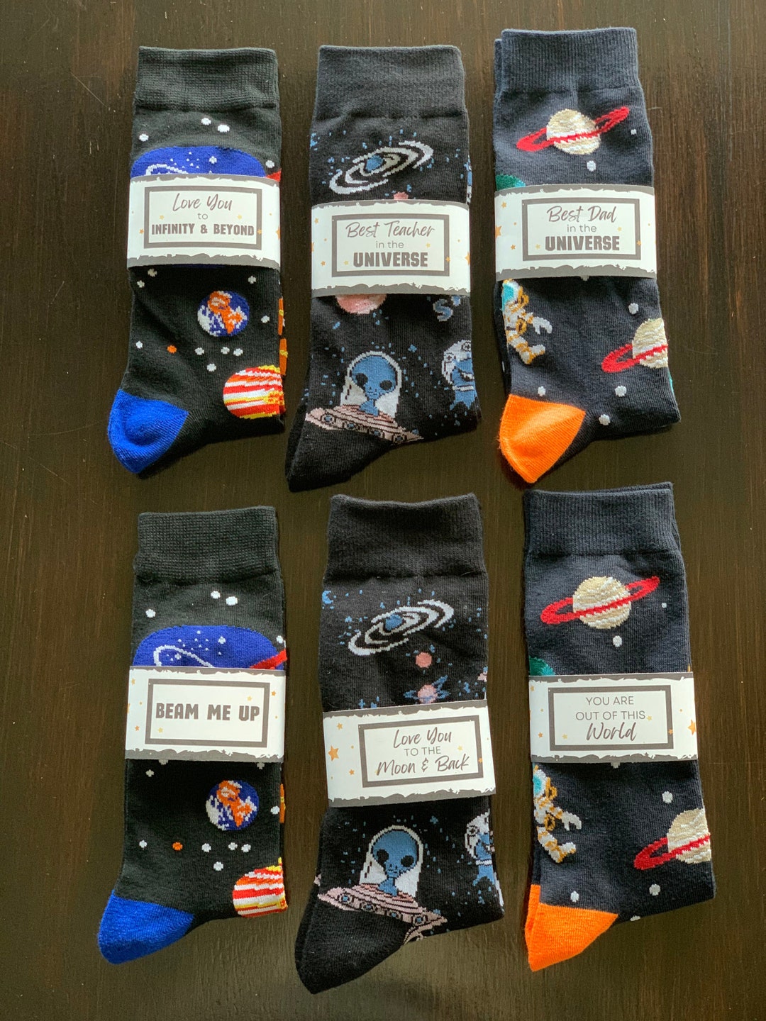 Outer Space Socks Best Teacher Universe Dad Fathers Day Gift Beam Me up ...